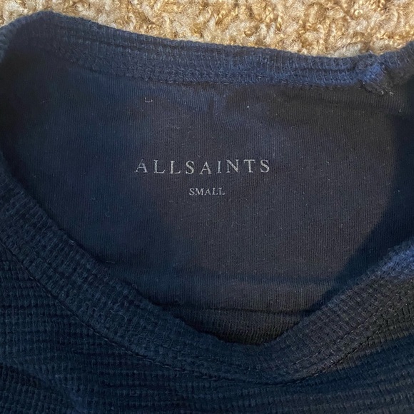 All Saints | Shirts | All Saints Black Tshirt Waffle S | Poshmark